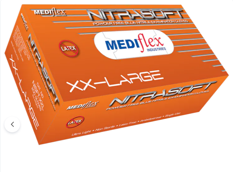 Mediflex Nitrasoft Powder Free Nitrile Gloves - Box/200 – TheMedicalStore