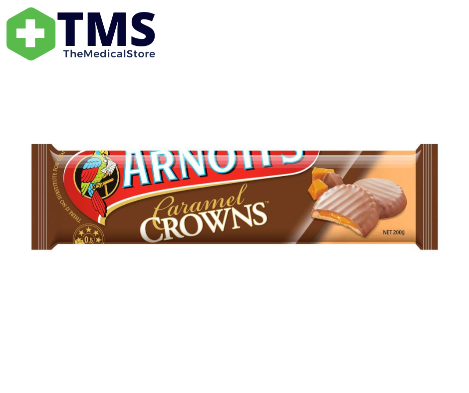 Arnotts Chocolate Caramel Crowns Biscuits 200g – TheMedicalStore