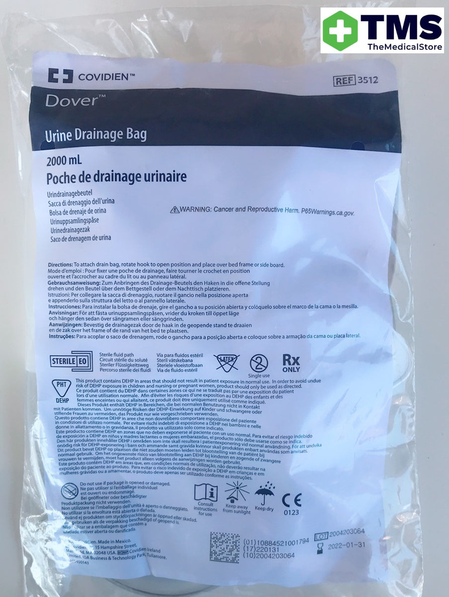 Dover Sterile Urine Drainage Bag 2000ml - Each – TheMedicalStore
